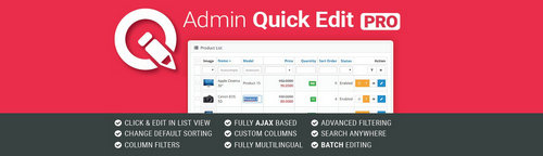 Admin Quick Edit PRO Extension OpenCart v1.5.x - v3.x Nulled